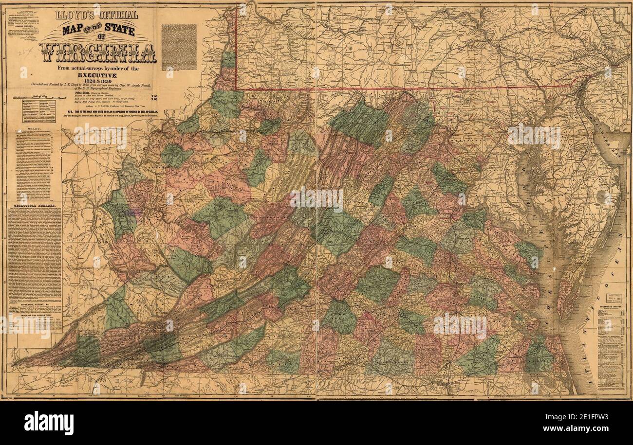 Lloyd's official map of the state of Virginia from actual surveys by ...