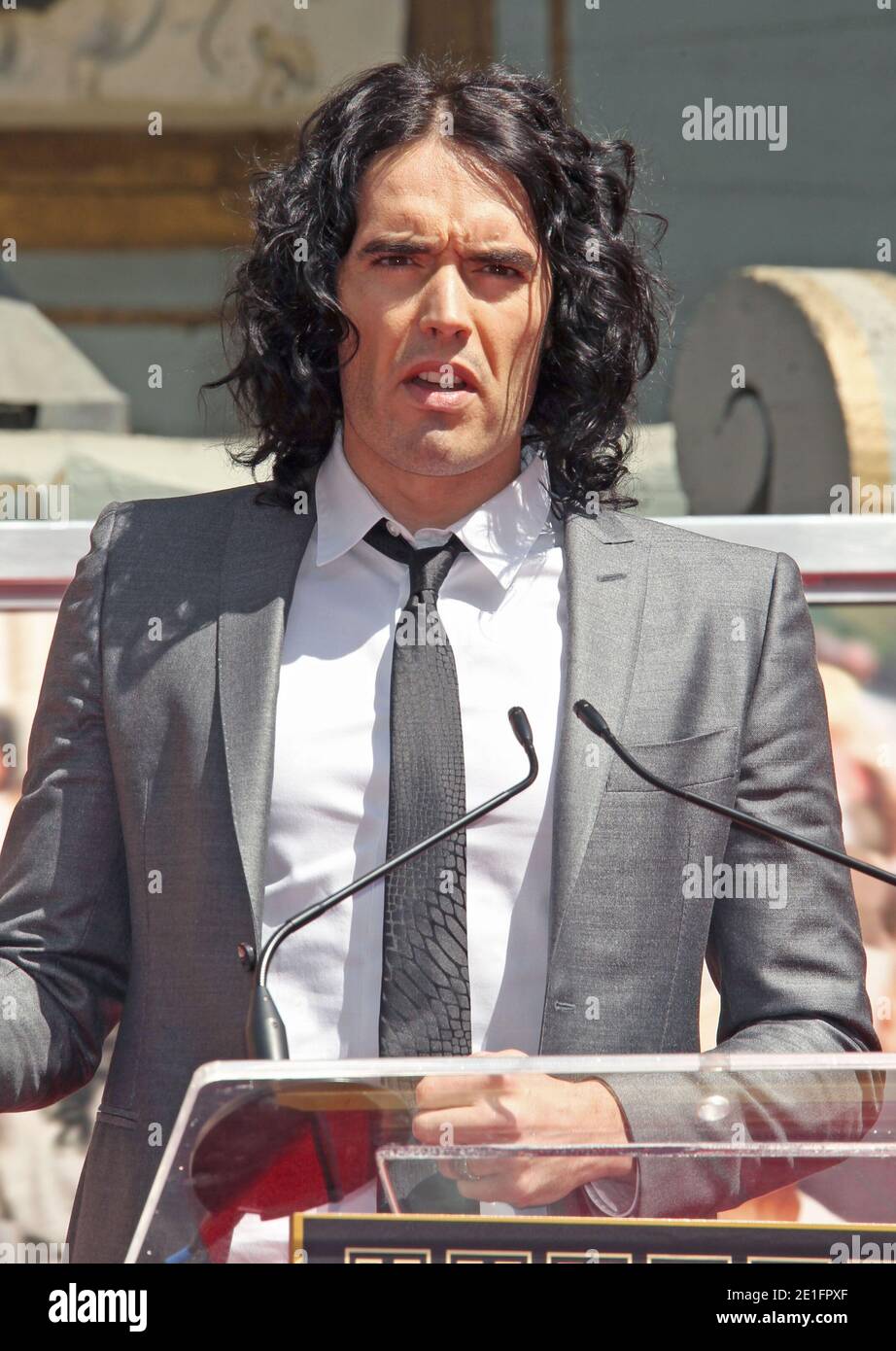 Russell Brand at Helen Mirren's hand and footprint ceremony at Grauman ...