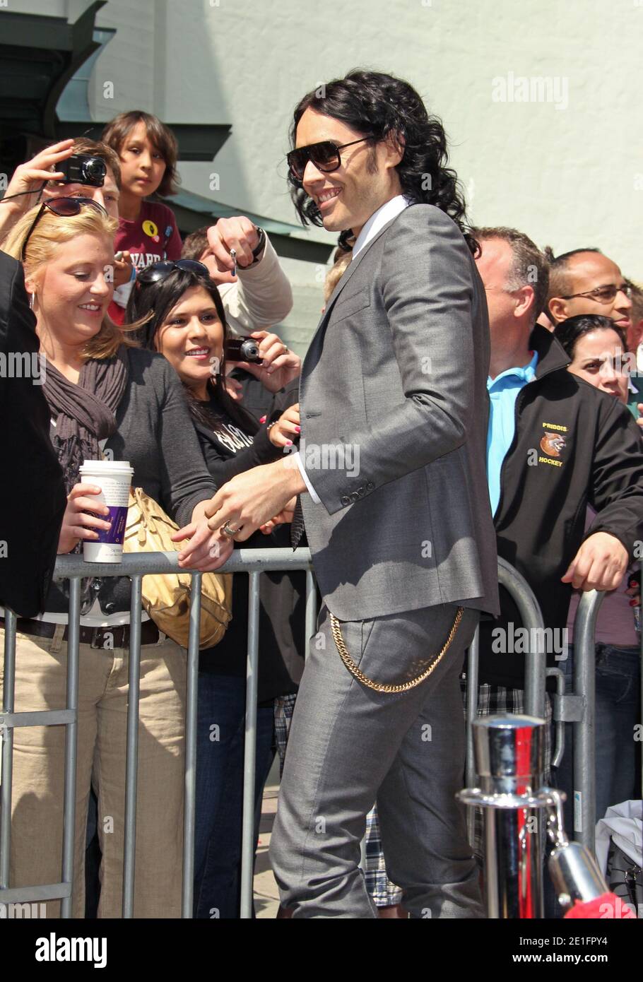 Russell Brand at Helen Mirren's hand and footprint ceremony at Grauman ...