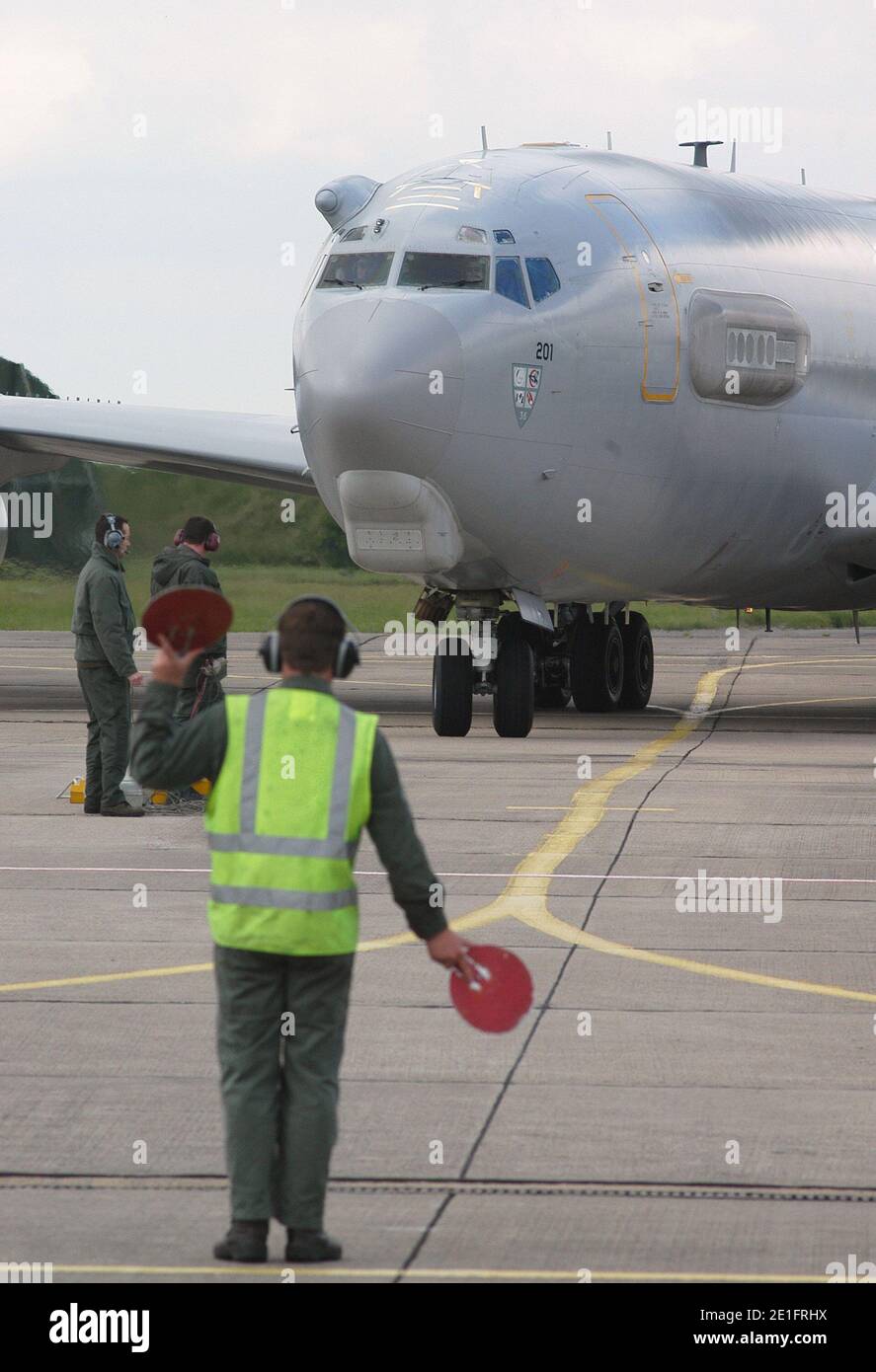 An air force Airborne Warning and Control System (AWACS) plane takes ...