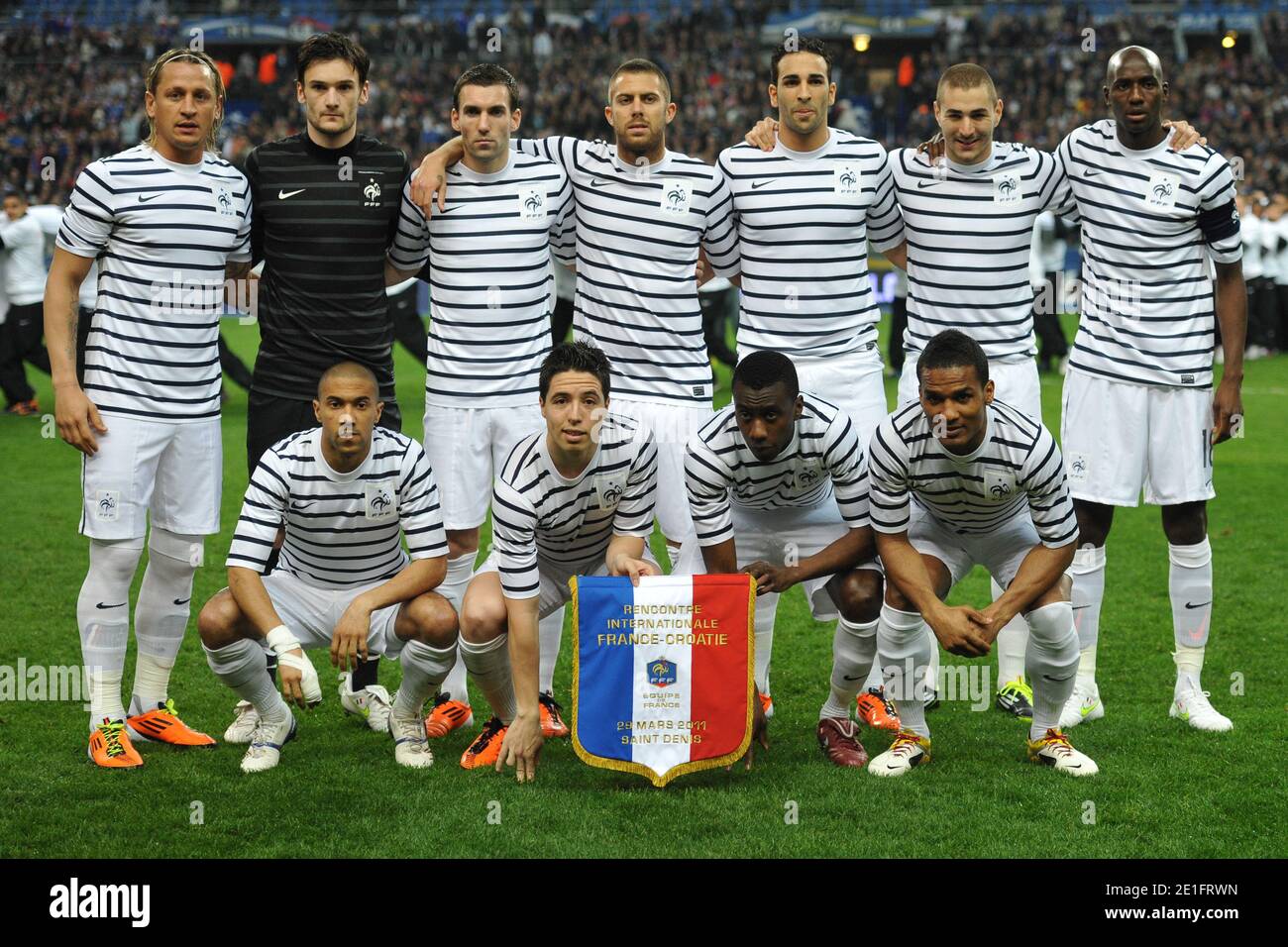 France's National team, (L-R first rank) Gael Clichy, Samir Nasri ...