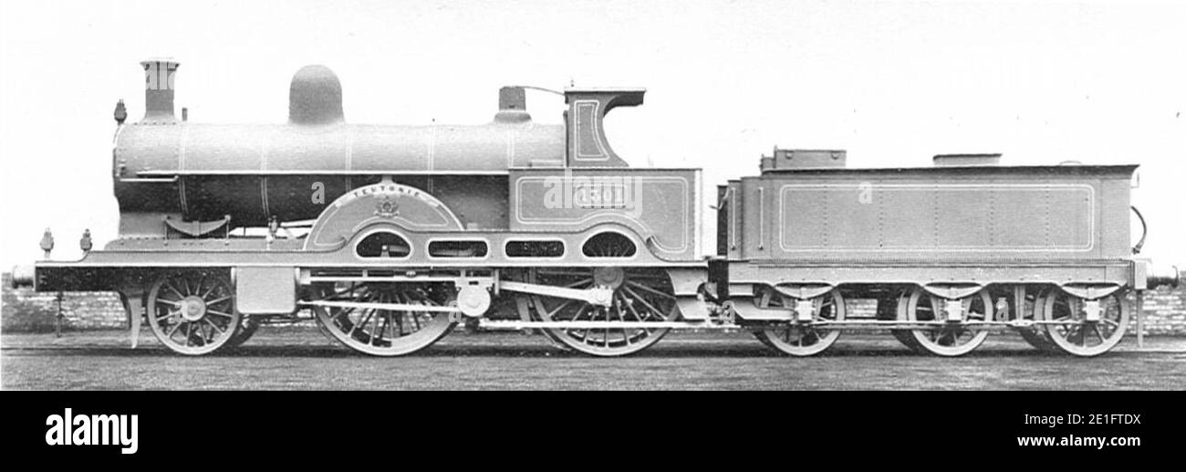 LNWR Webb 3-cylinder compound locomotive 1301 Teutonic (Howden, Boys ...