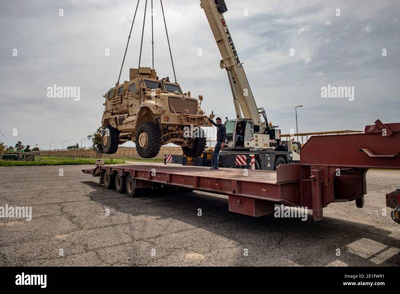 Loading an MRAP at K-1 Air Base, March 2020 Stock Photo - Alamy