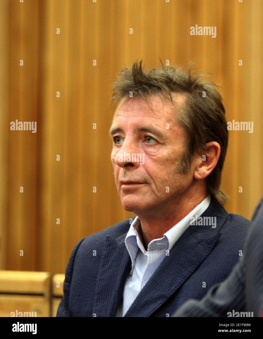 Phil Rudd, left, sits by his lawyer Craig Tuck during an appeal for his ...