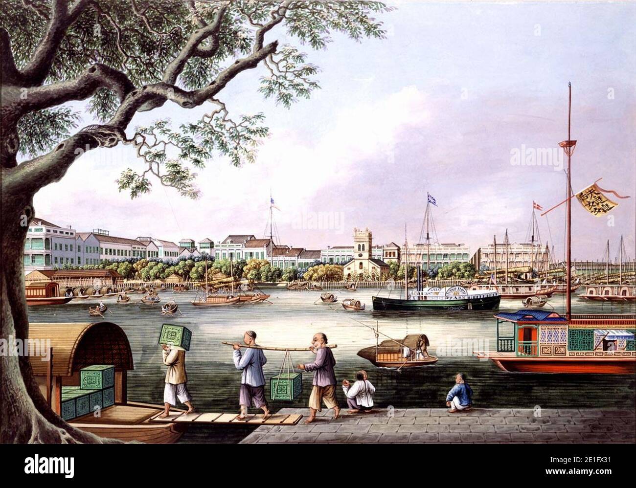 Loading Tea at Canton Stock Photo - Alamy