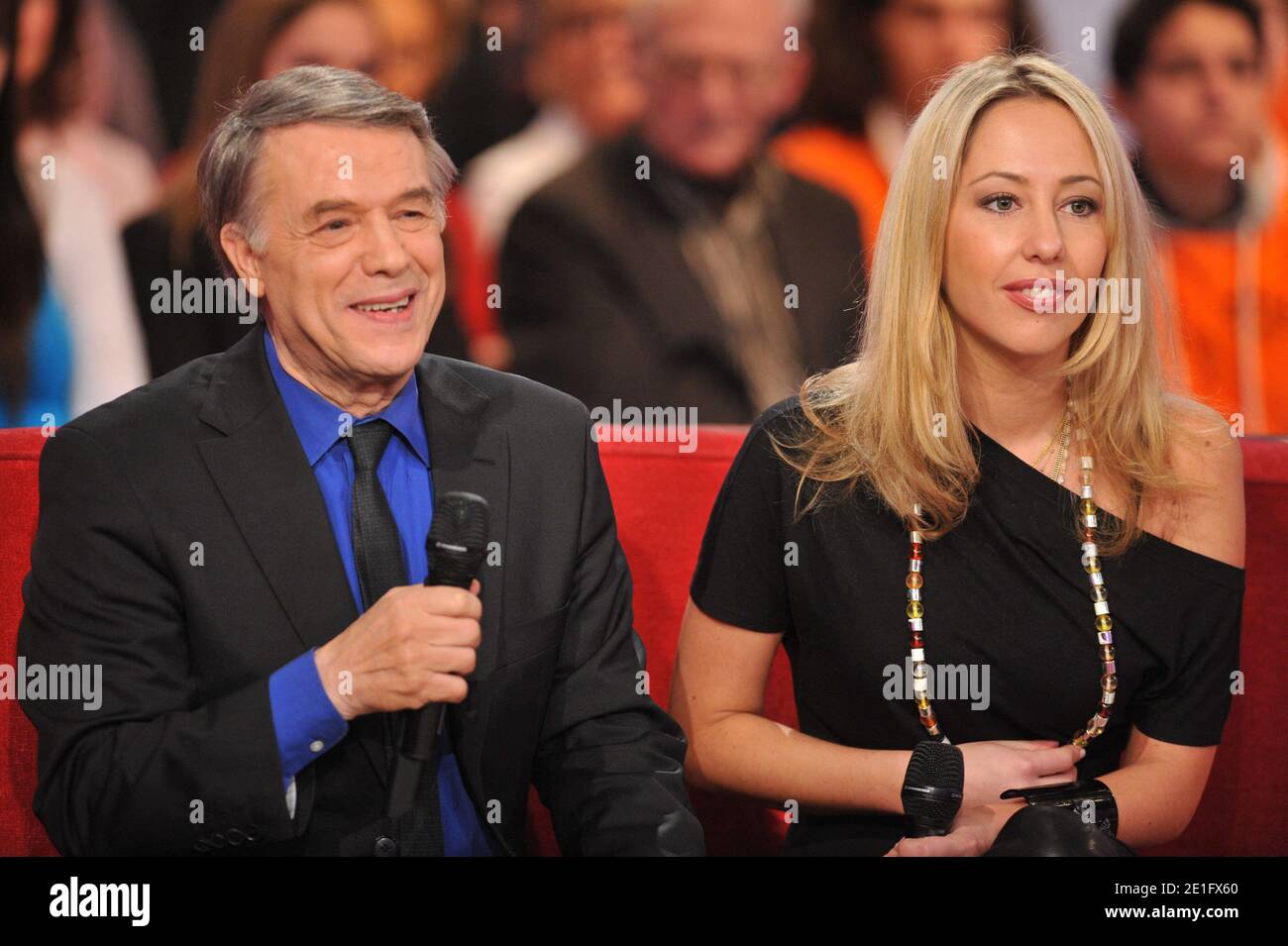 Salvatore Adamo et sa fille Amelie lors de l'enregistrement de l ...