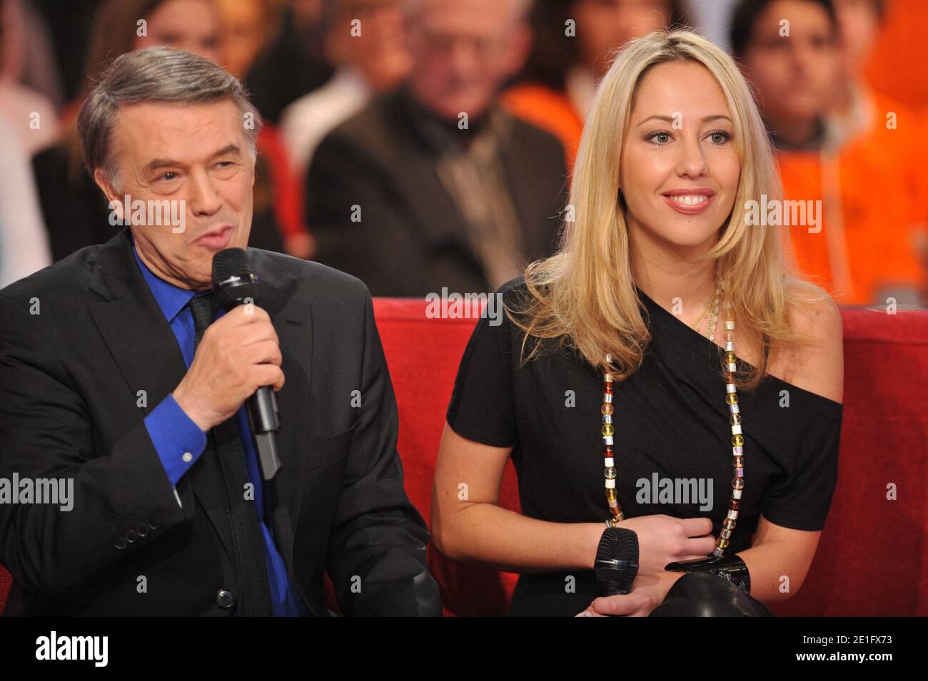 Salvatore Adamo et sa fille Amelie lors de l'enregistrement de l ...