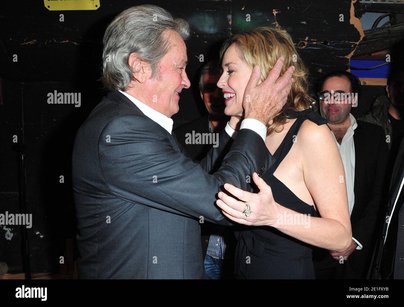 Alain Delon, Sharon Stone lors de l'enregistrement de l'emission Champs ...