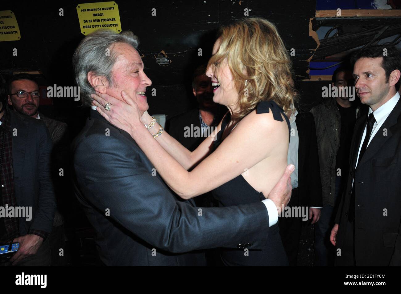 Alain Delon, Sharon Stone lors de l'enregistrement de l'emission Champs ...