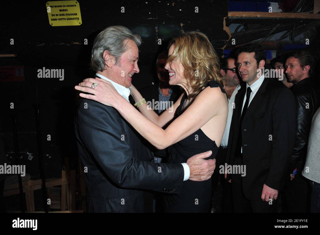 Alain Delon, Sharon Stone lors de l'enregistrement de l'emission Champs ...