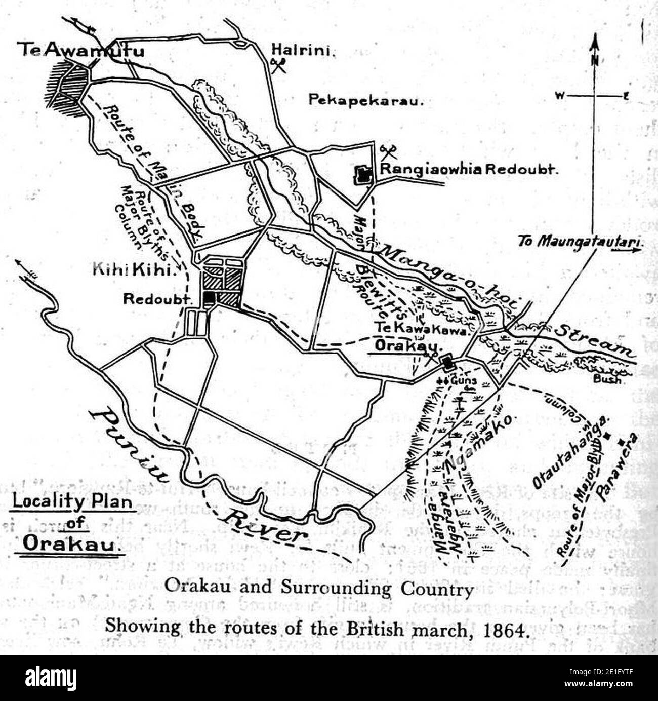 Locality plan of orakau Stock Photo - Alamy
