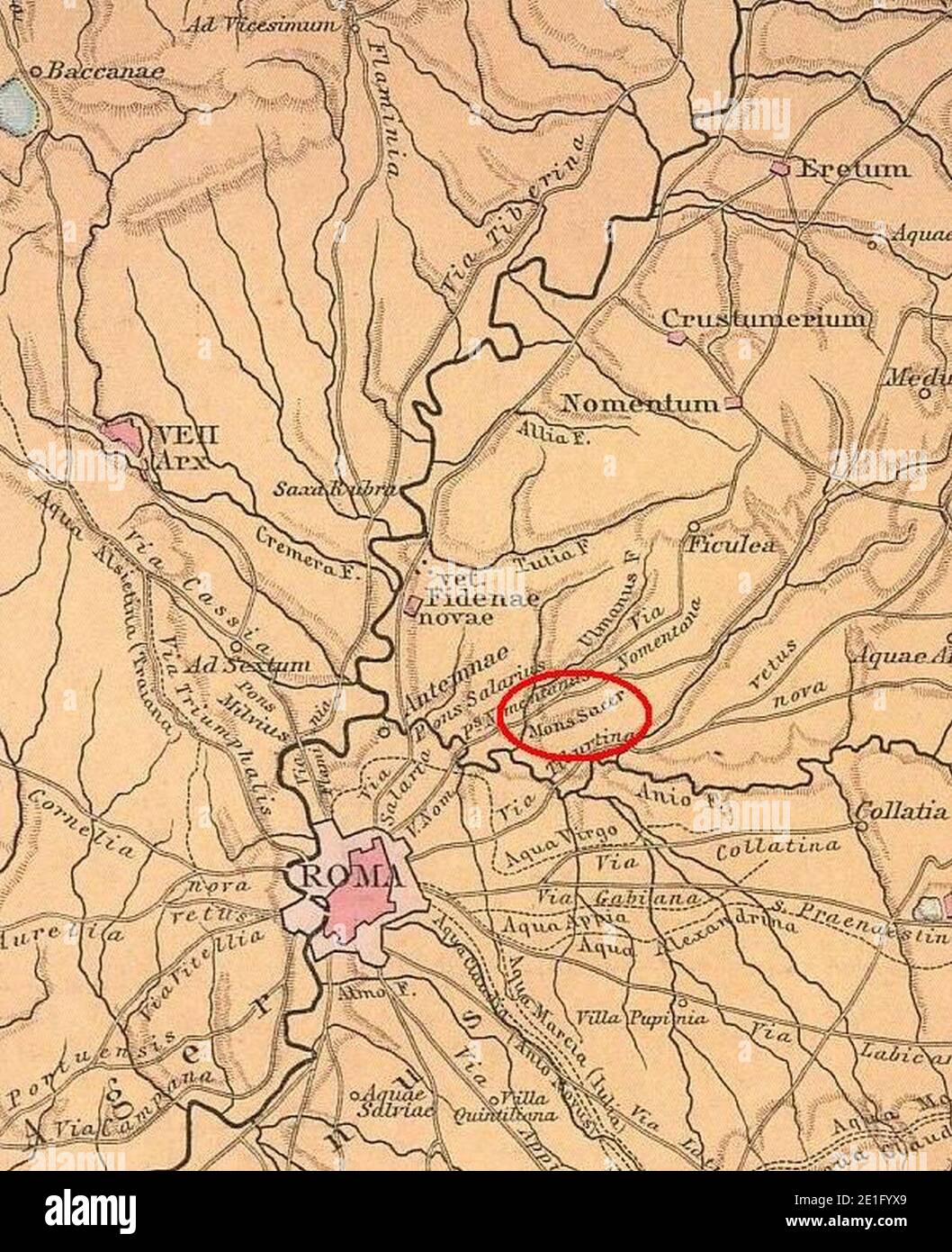 Location of Mons Sacer Stock Photo - Alamy