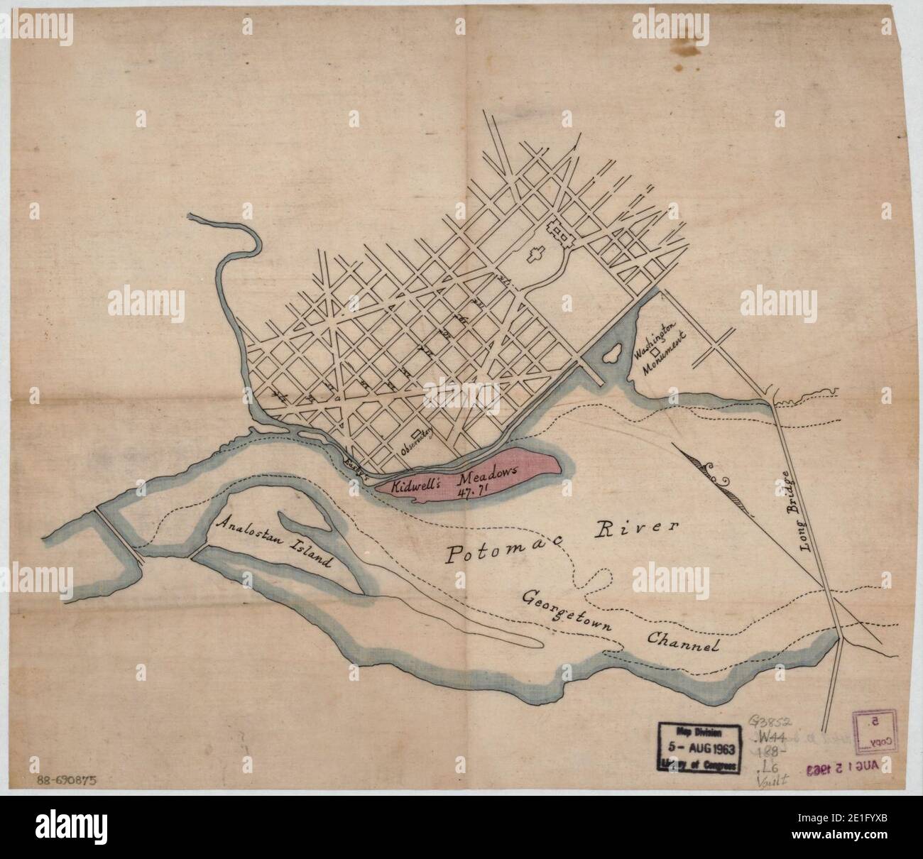 Location map of Kidwell's Meadows in the Potomac River estuary ...