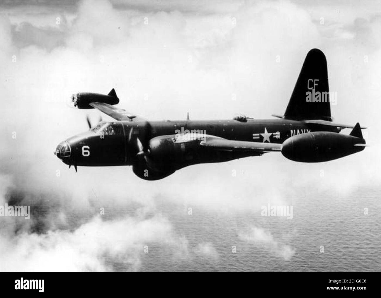 Lockheed P2V-5 Neptune of VP-28 in flight near Hawaii in 1953 Stock ...