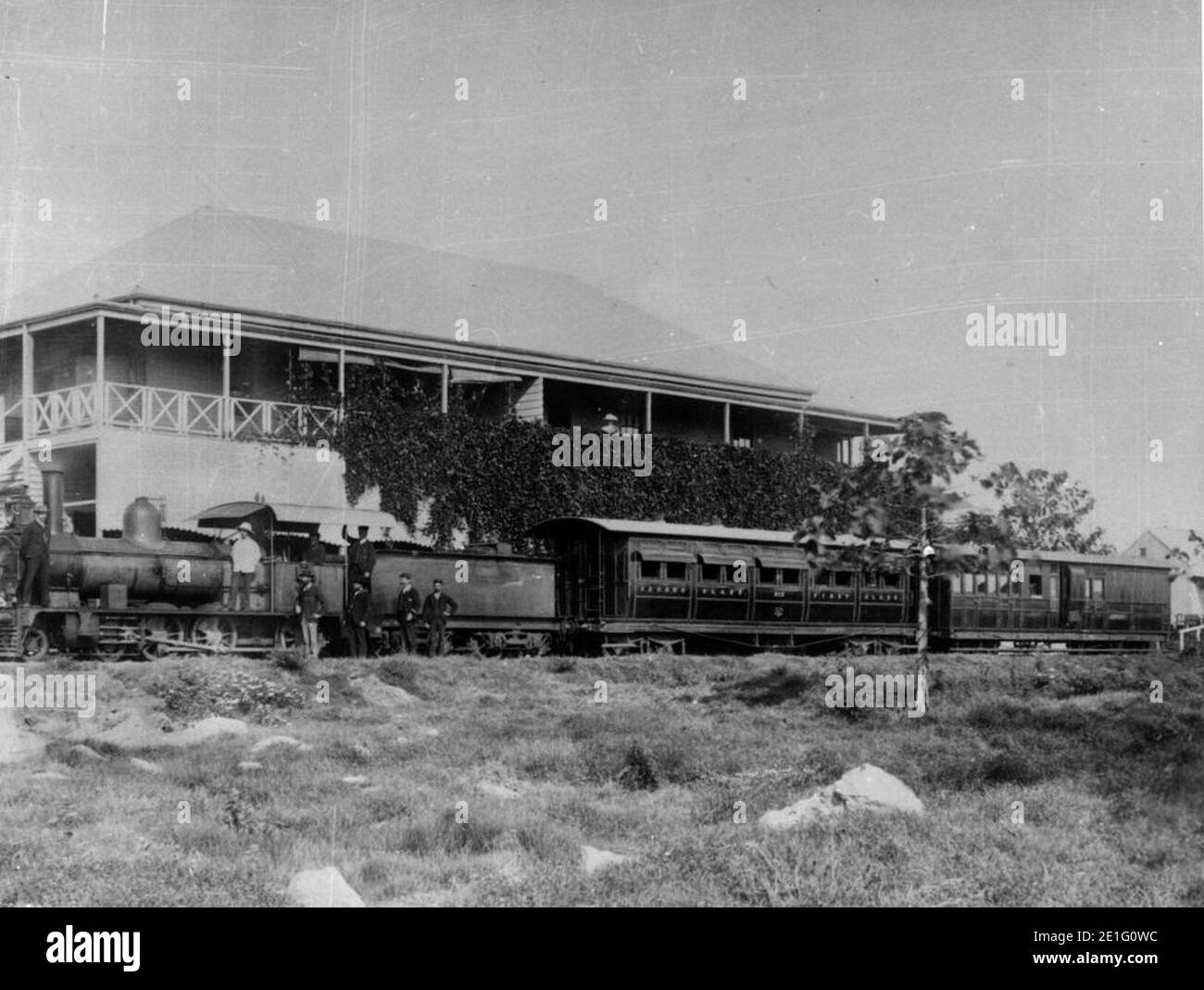 Locomotive at the Cooktown Railway Station, ca. 1889 Stock Photo - Alamy