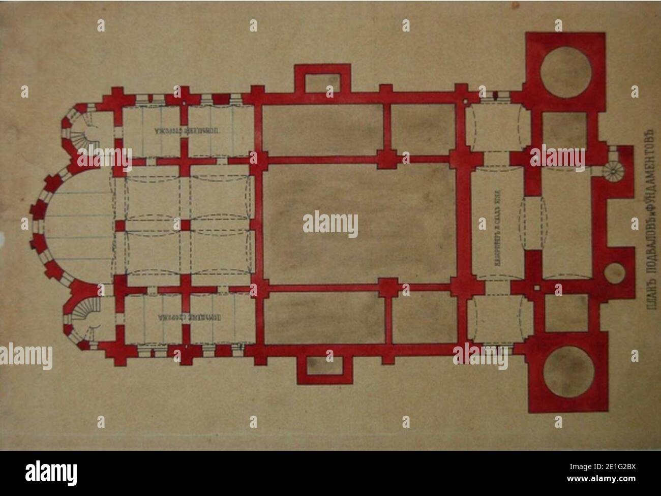 Lodz - Great synagogue - Architect drawing of basement Stock Photo - Alamy