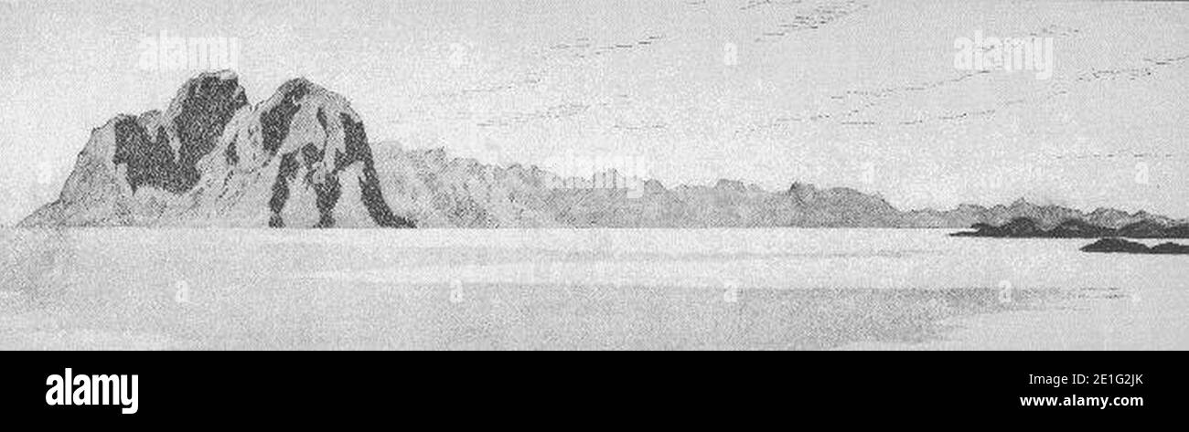 Lofoten wall - Lofotveggen - from the sea the archipelago looks like a ...
