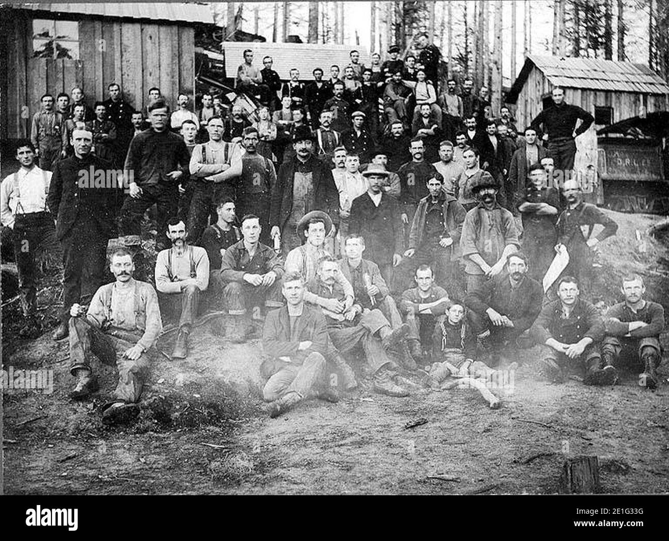 Logging crew at camp, possibly Deep Lake, Washington, 1904 (INDOCC 147 ...
