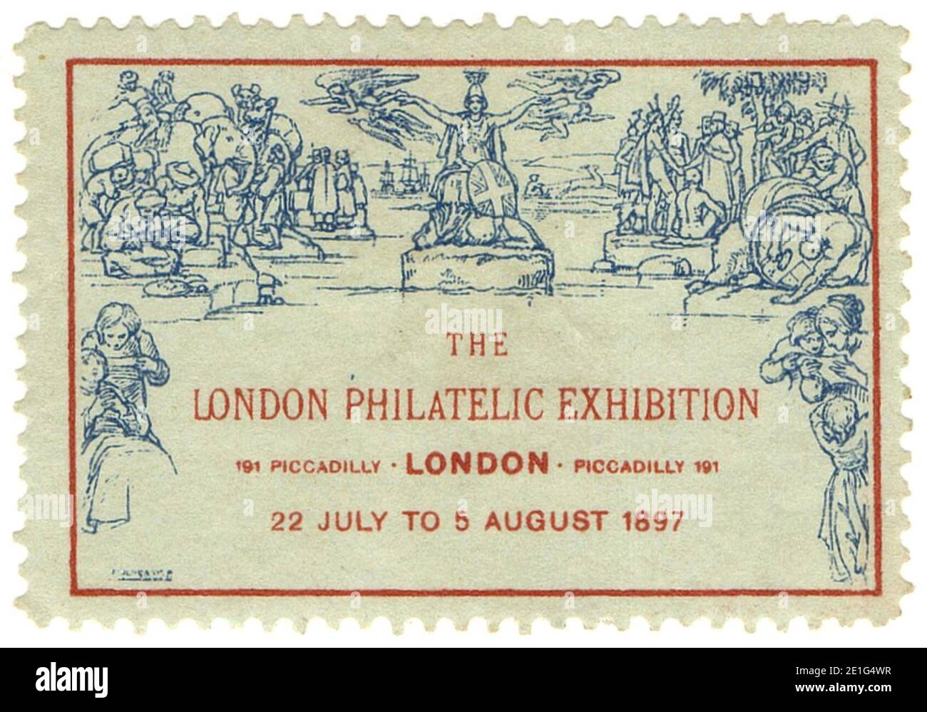London Philatelic Exhibition 1897 souvenir stamp Stock Photo - Alamy