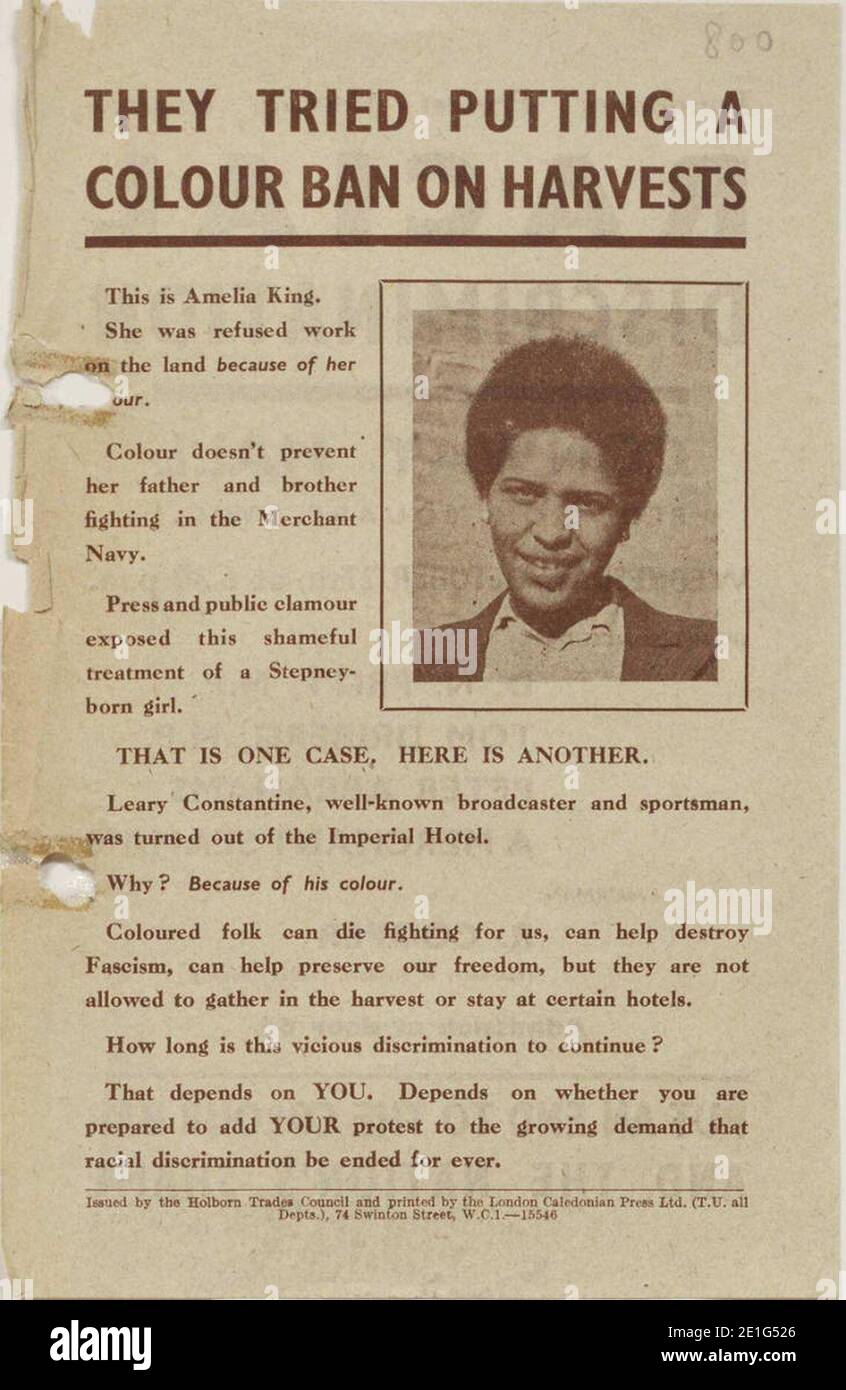 Londoners' Protest Meeting Against Racial Discrimination (leaflet ...