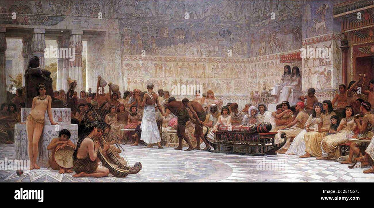 Long Edwin Longsden - An Egyptian Feast Stock Photo - Alamy