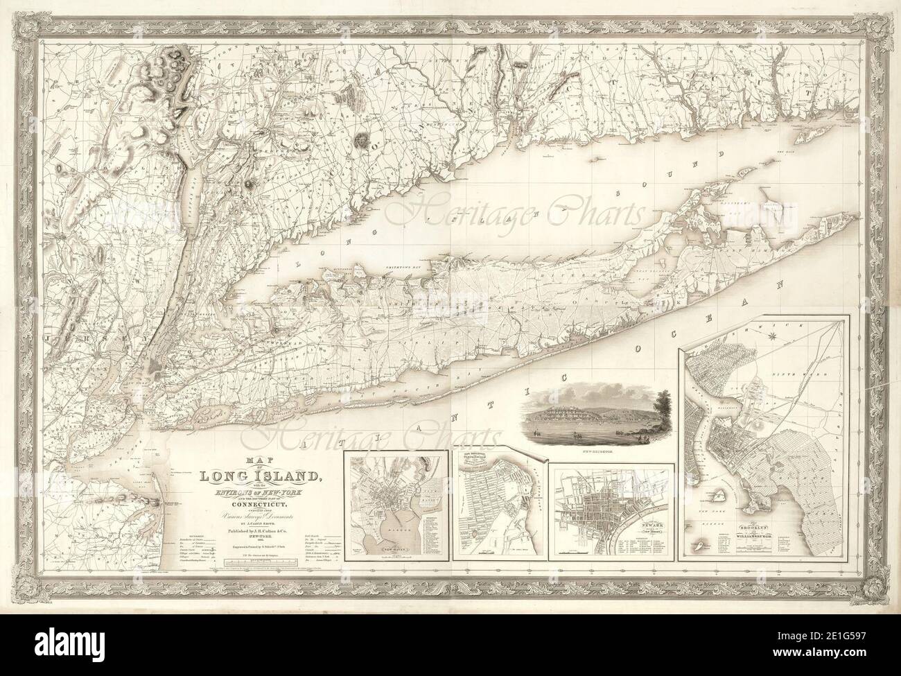 Vintage long island map hi-res stock photography and images - Alamy