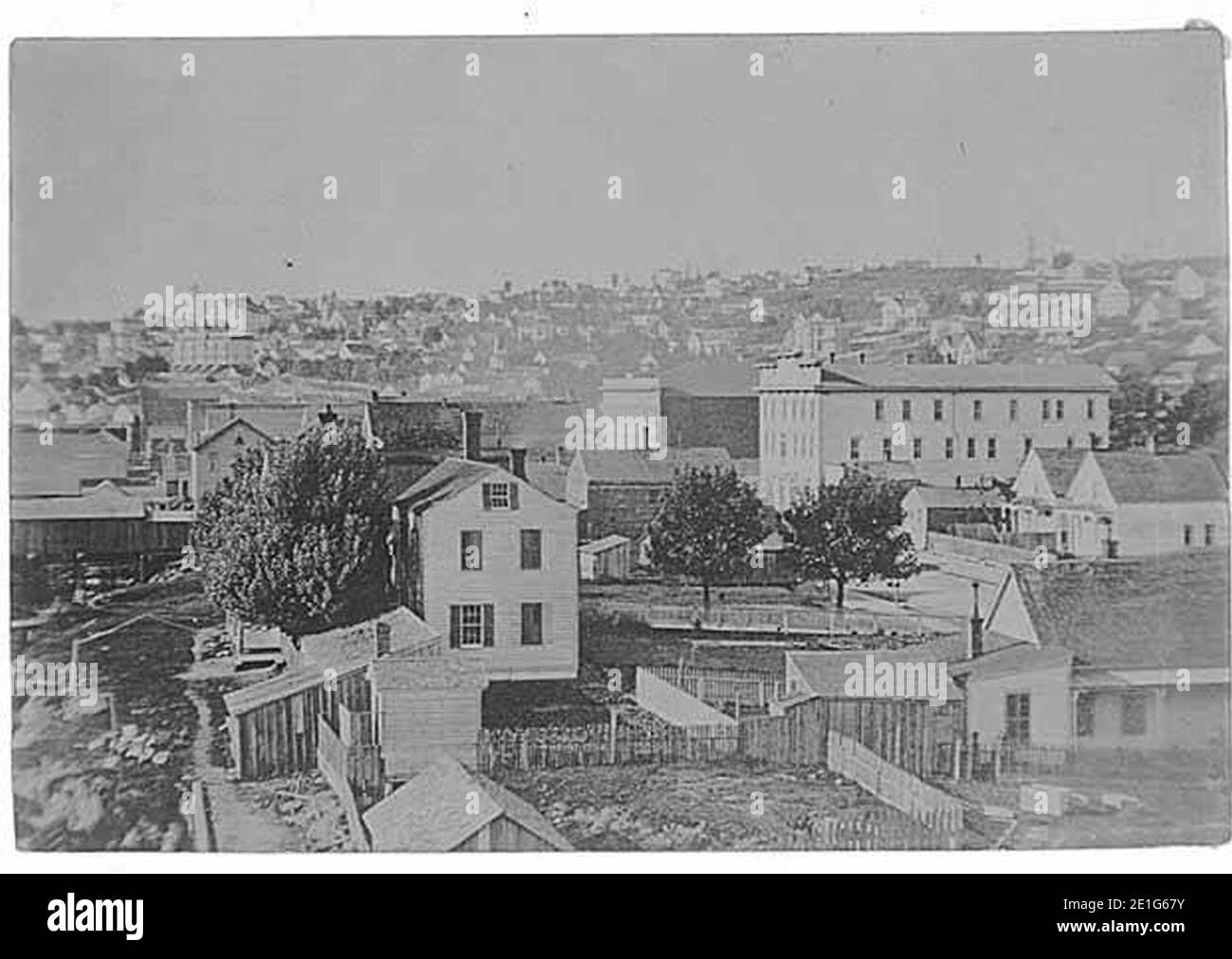 Looking northeast from King St and Western Ave, Seattle, 1881 (PEISER ...