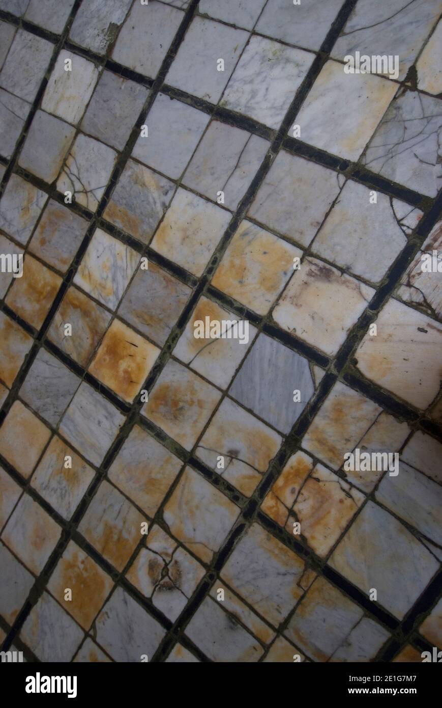 Marble floor detail, suburban bath complex, Roman ruins, Herculaneum ...