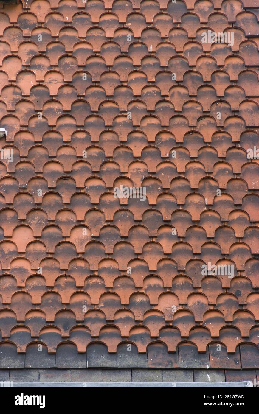 Scalloped tile roof detail on residential house, Hampstead, NW3, London ...