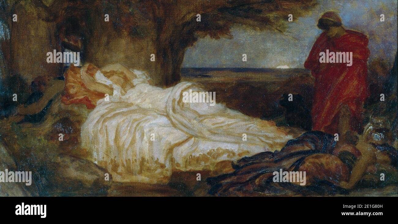 Lord Frederic Leighton - Colour study for 'Cymon and Iphigenia' Stock ...