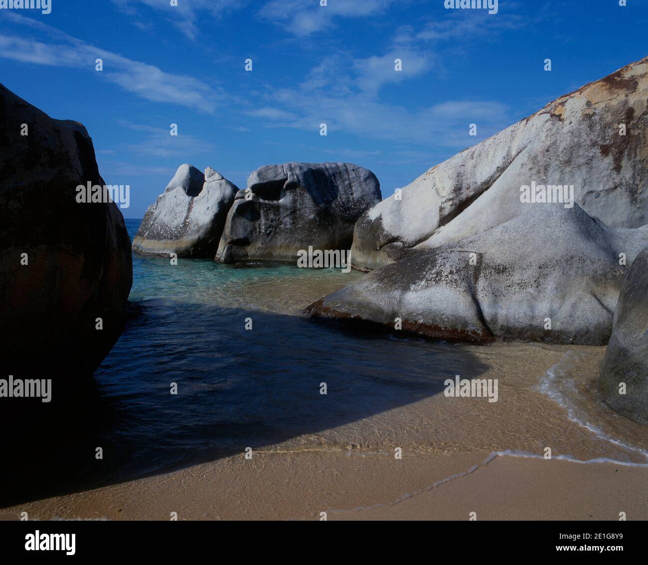 The Baths, a natural sea pool formed from giant boulders, Virgin Gorda ...