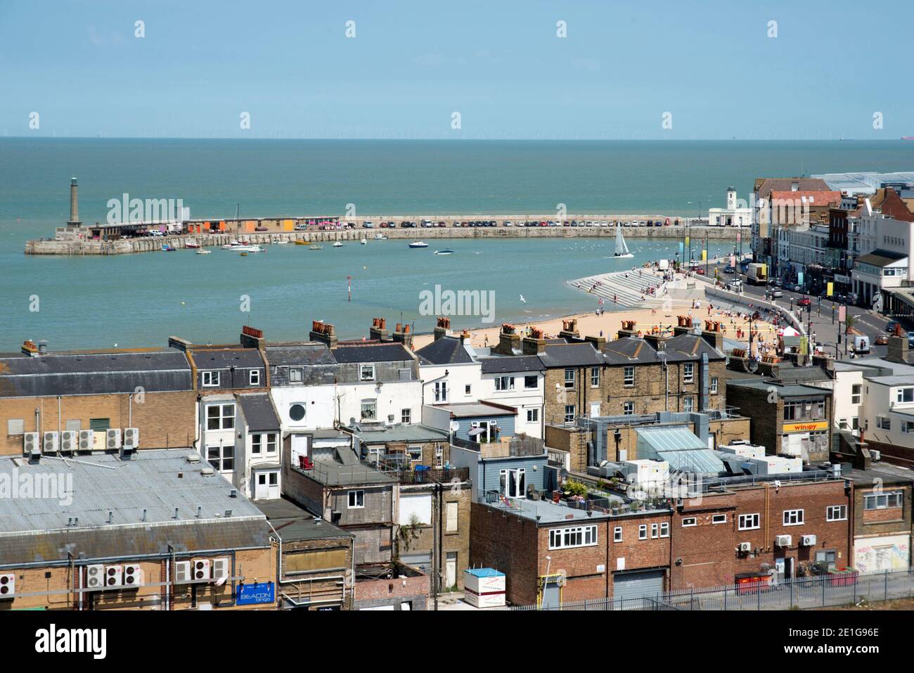 Aerial view of Margate town and harbour, Kent, England Stock Photo - Alamy