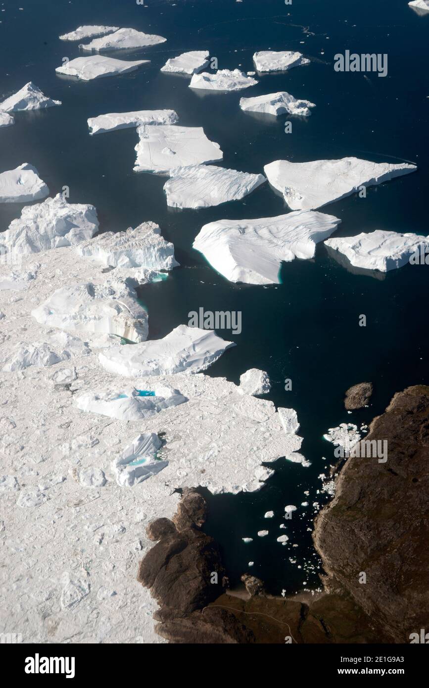 Aerial views of west Greenland Stock Photo - Alamy
