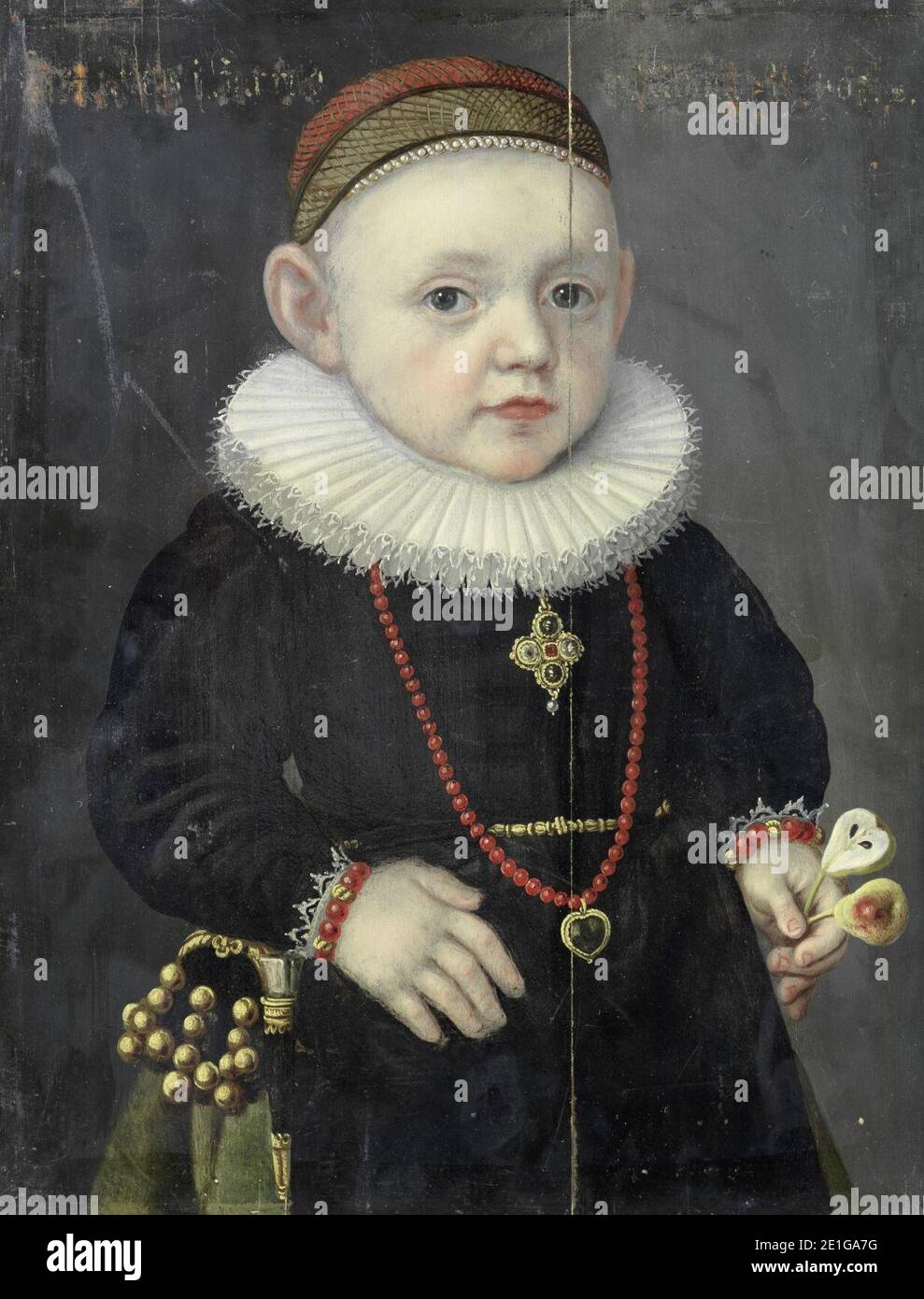 Lorenz Strauch (circle) Portrait of a boy in black costume Stock Photo ...