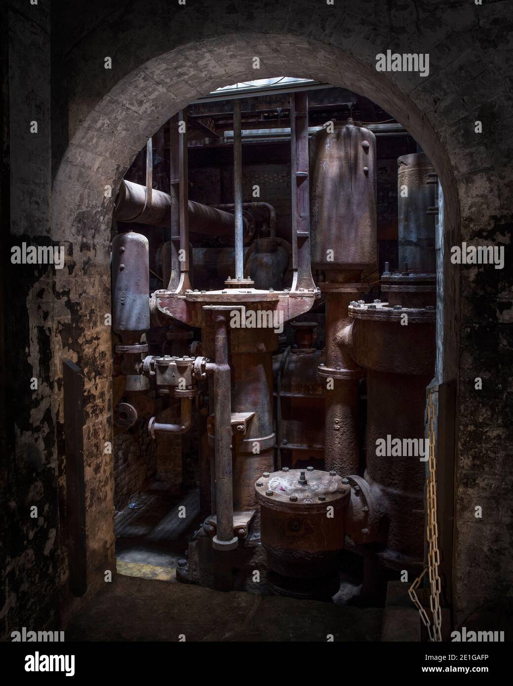 Piston Bay, Crossness Pumping Station, Thamesmead, UK. A Grade 1 listed ...
