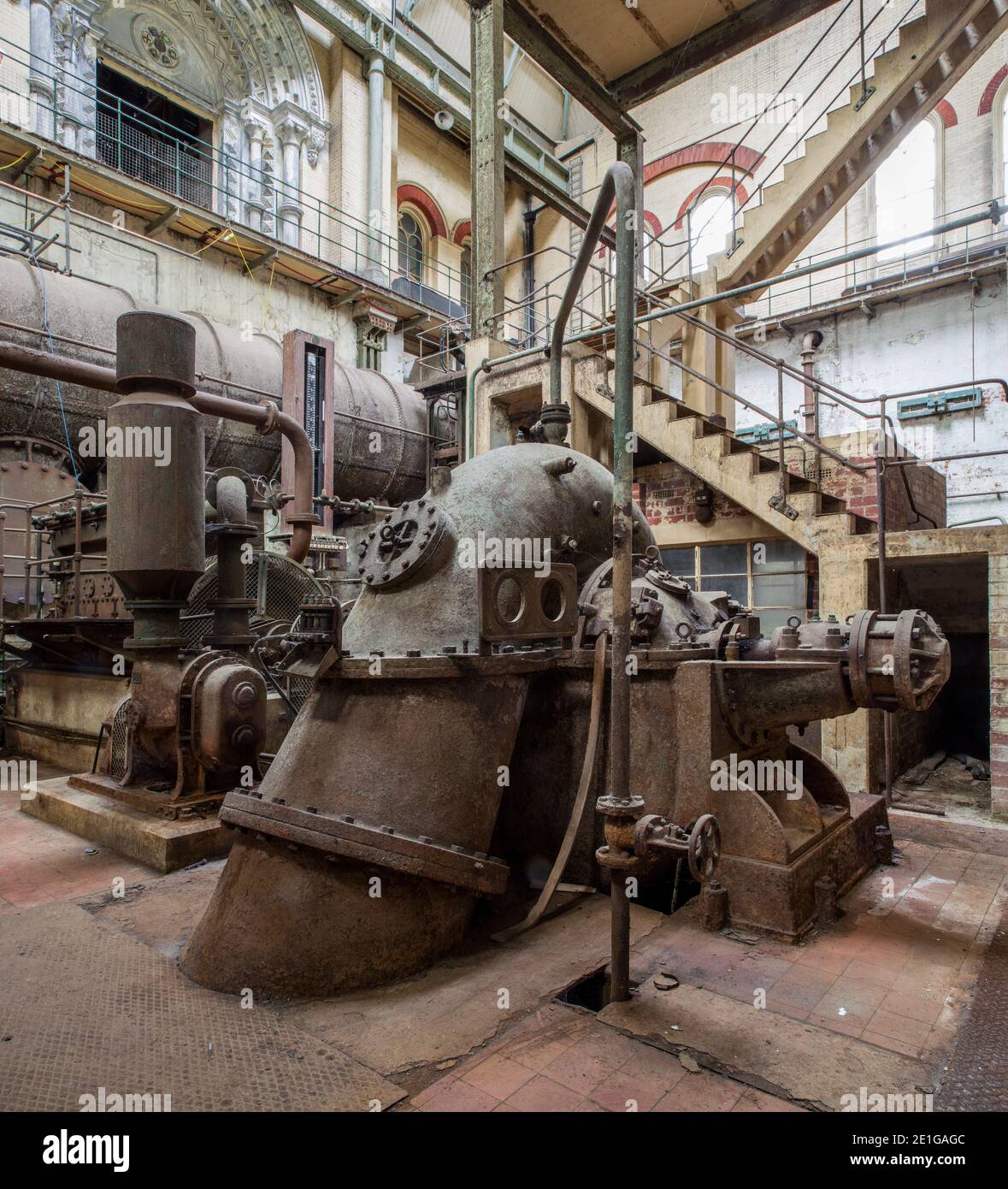Pump and Diesel Engine, Crossness Pumping Station, Thamesmead, UK. A ...