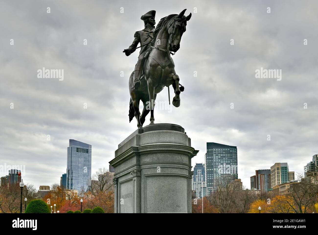 Boston Common George Washington monument in Boston, Massachusetts Stock ...