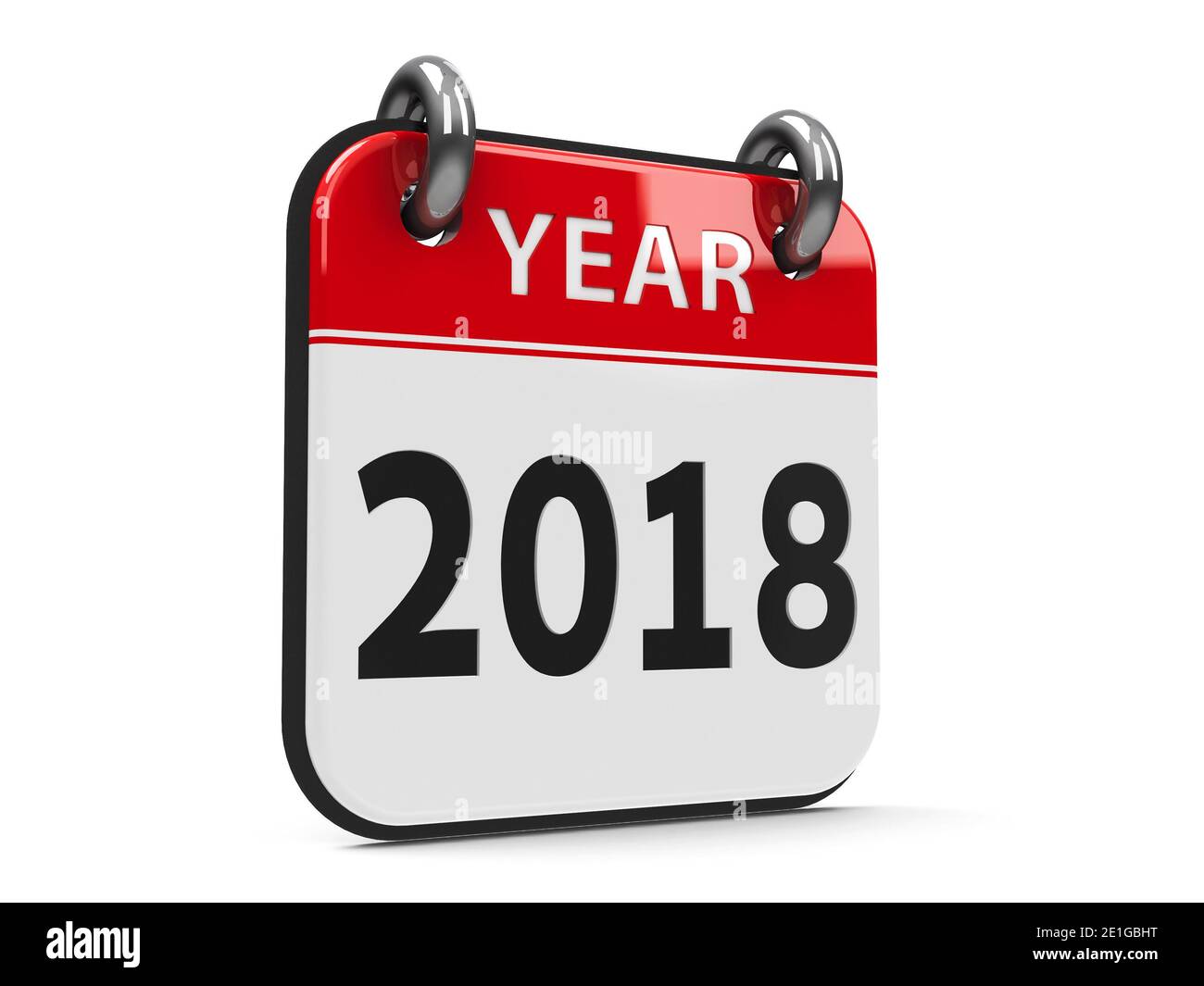 Icon calendar 2018 year isolated on white background, three-dimensional rendering, 3D ...