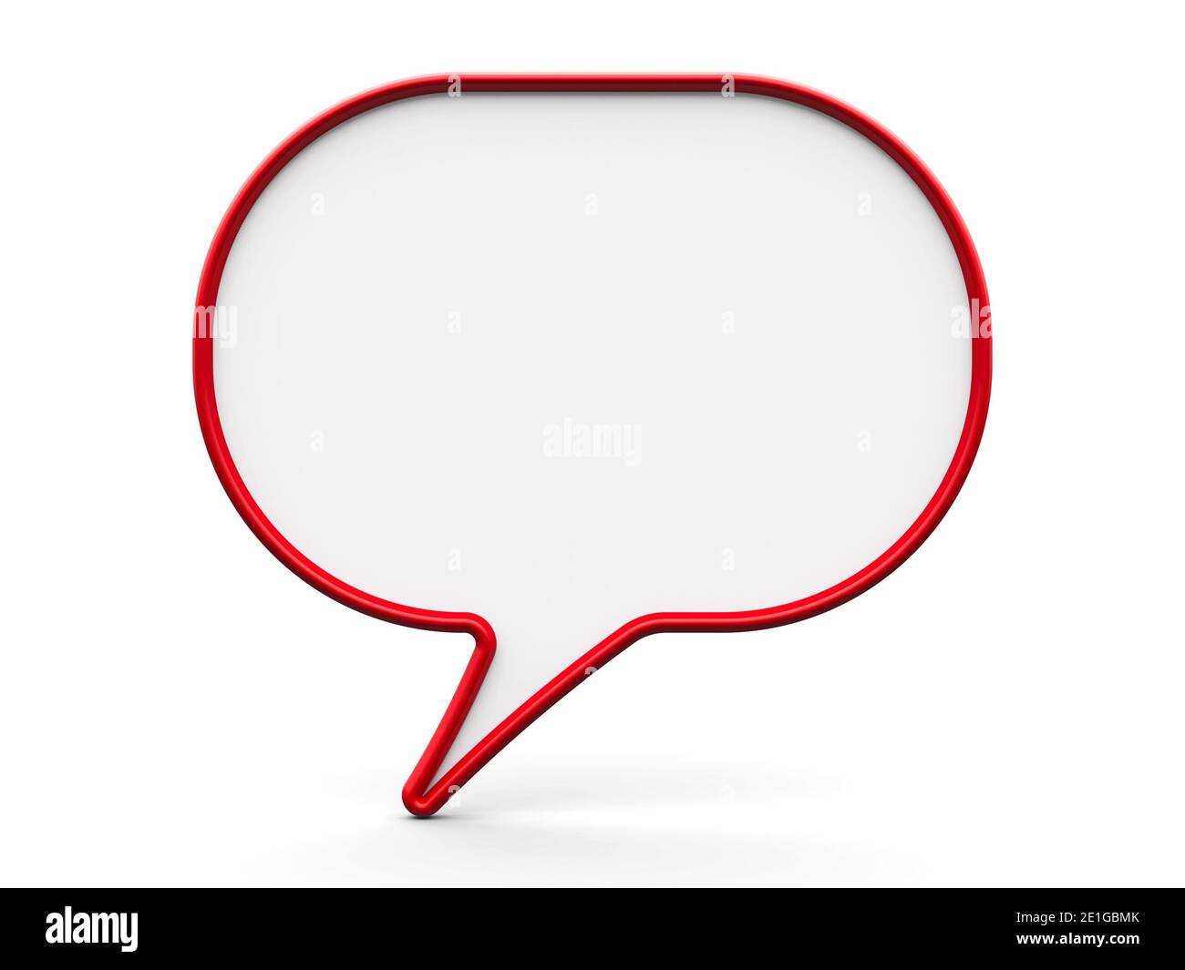 Red blank speech bubble on a white background, three-dimensional ...