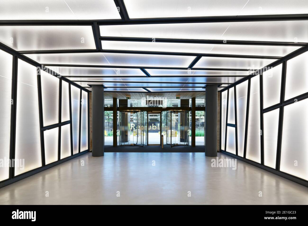 Interior of The Import Building at Republic, East India Dock, London ...