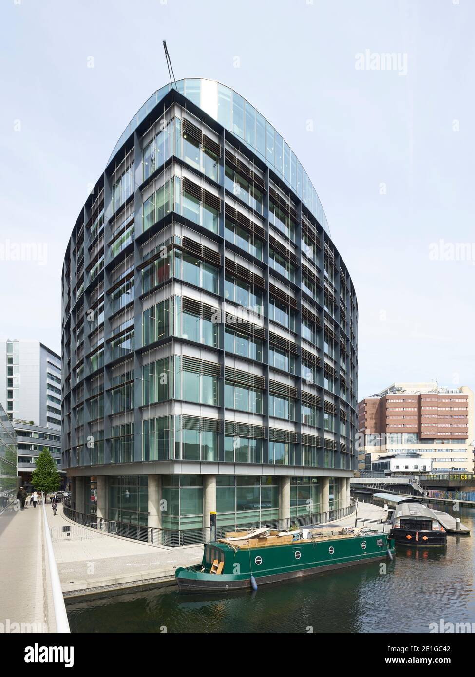 Exterior of The Point, Paddington Basin, London UK. A high-end office ...