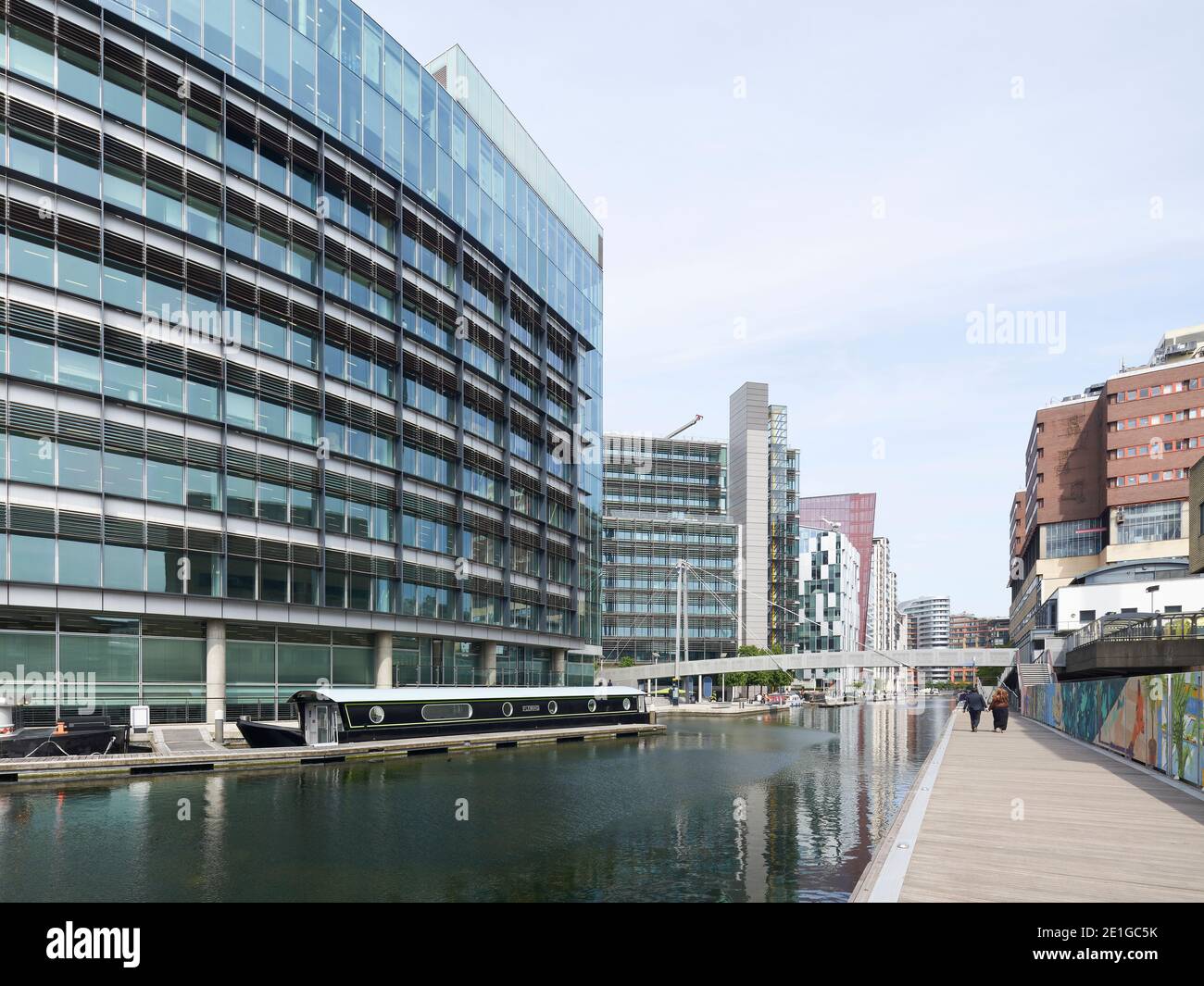 Exterior of The Point, Paddington Basin, London UK. A high-end office ...