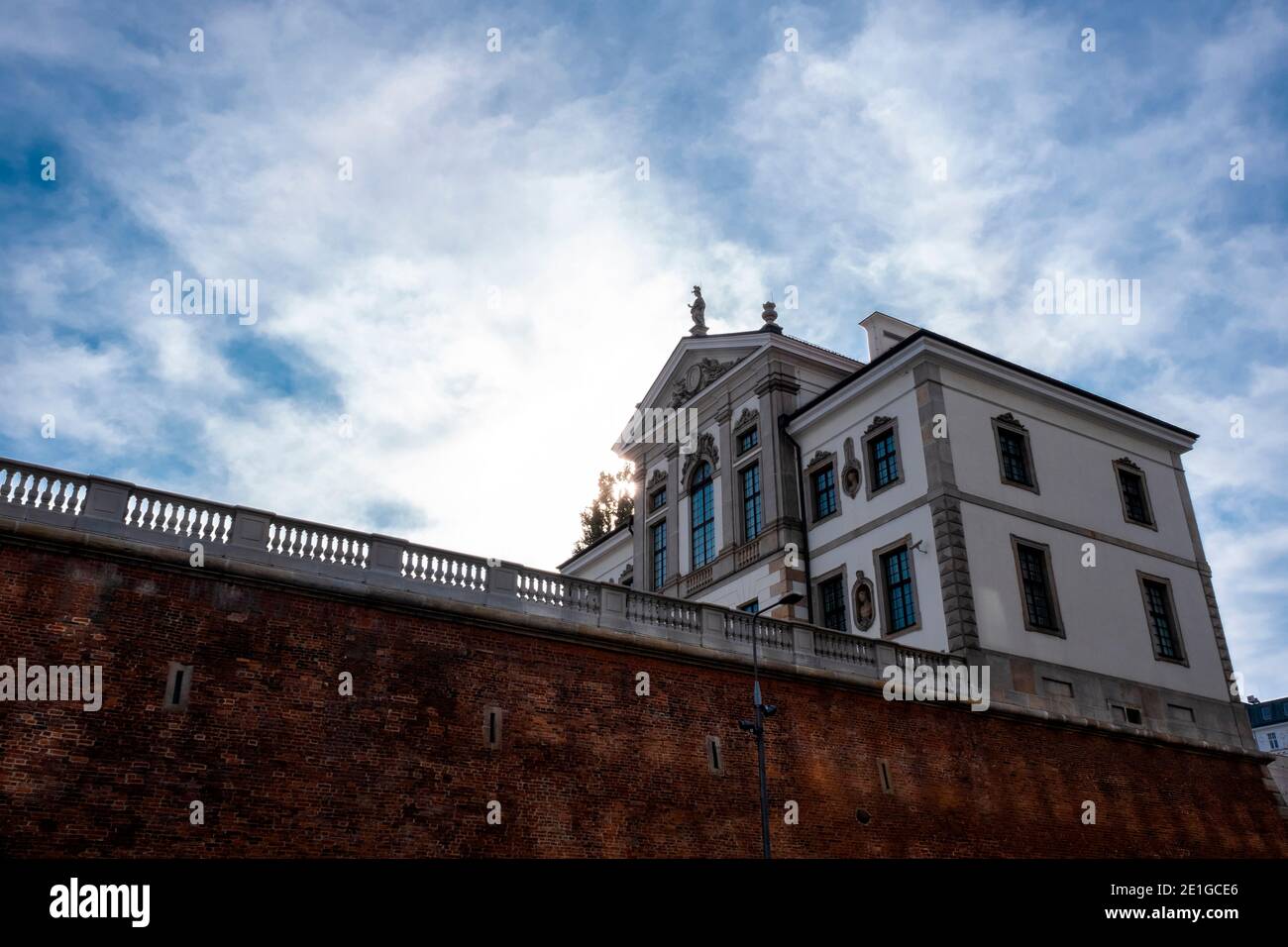Exterior view of the Ostrogski Palace, or Ostrogski Castle, a rebuilt ...