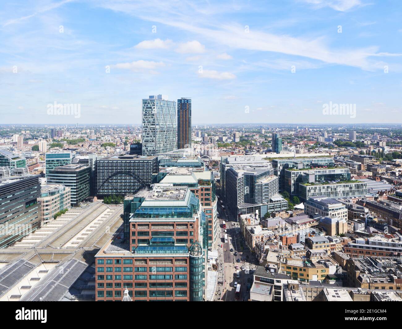 Elevated view north east from Salesforce Tower, City of London, UK ...