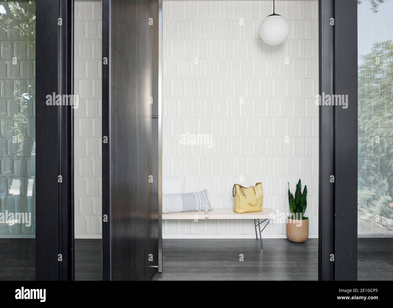 Interior view of a home nestled in the mountainside of Silicon Valley ...