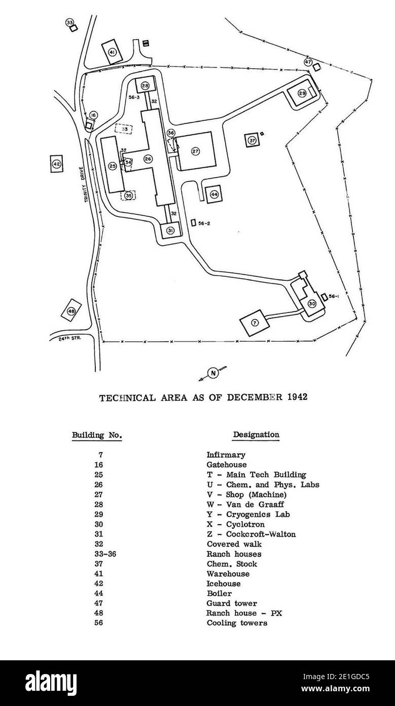 Los Alamos - Technical area map Stock Photo - Alamy