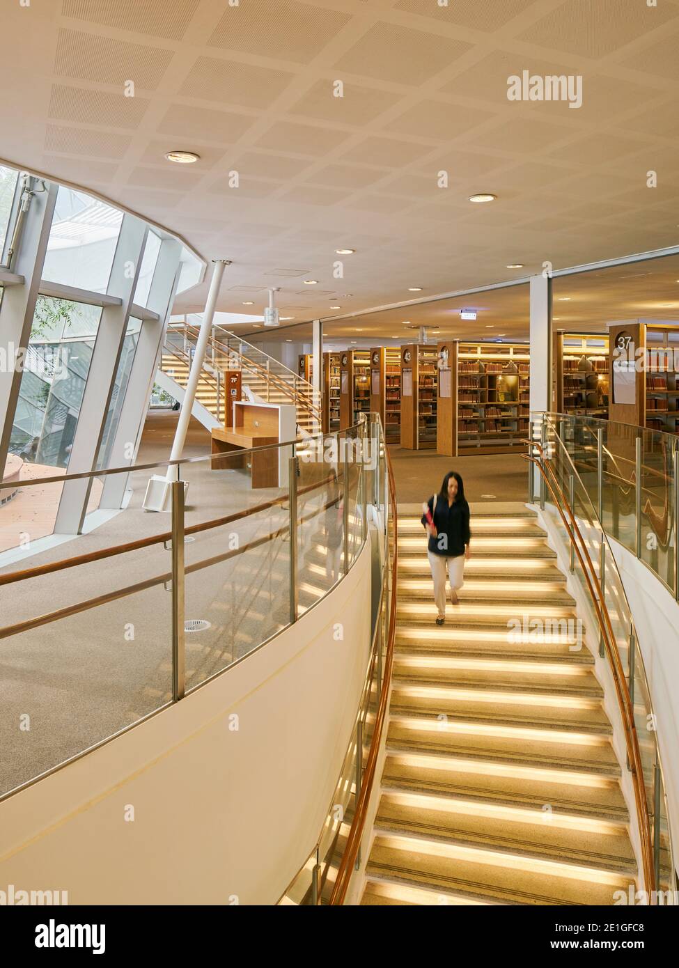 Interior view of Kaohsiung Main Public Library in Kaohsiung, Taiwan ...