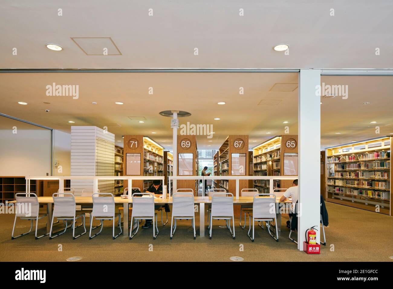 Interior view of Kaohsiung Main Public Library in Kaohsiung, Taiwan ...