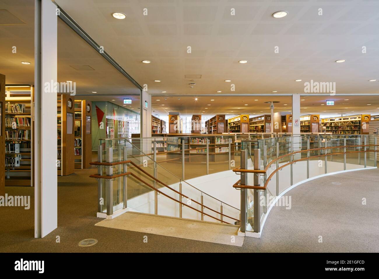 Interior view of Kaohsiung Main Public Library in Kaohsiung, Taiwan ...