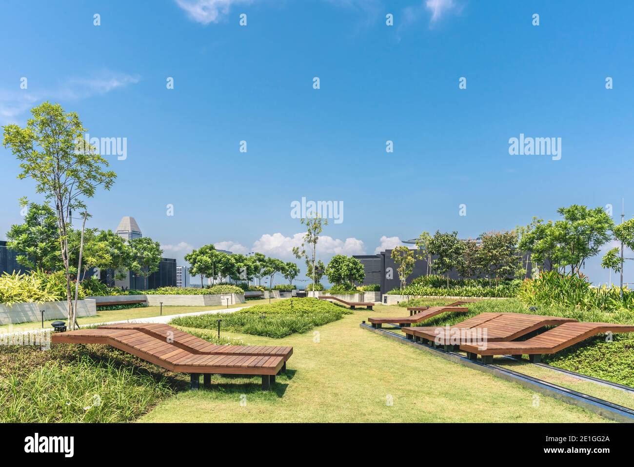 Roof garden of Funan Singapore, an integrated Mixed-Use Hub with ...